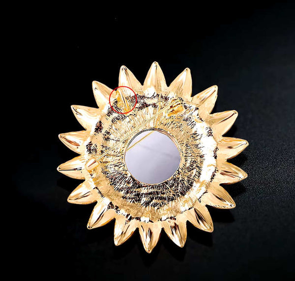 Sun Face with Rhinestones Brooch - Magnolia Mountain Jewelry