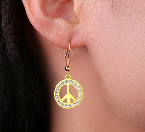Peace Sign Dangle Earrings - Magnolia Mountain Jewelry