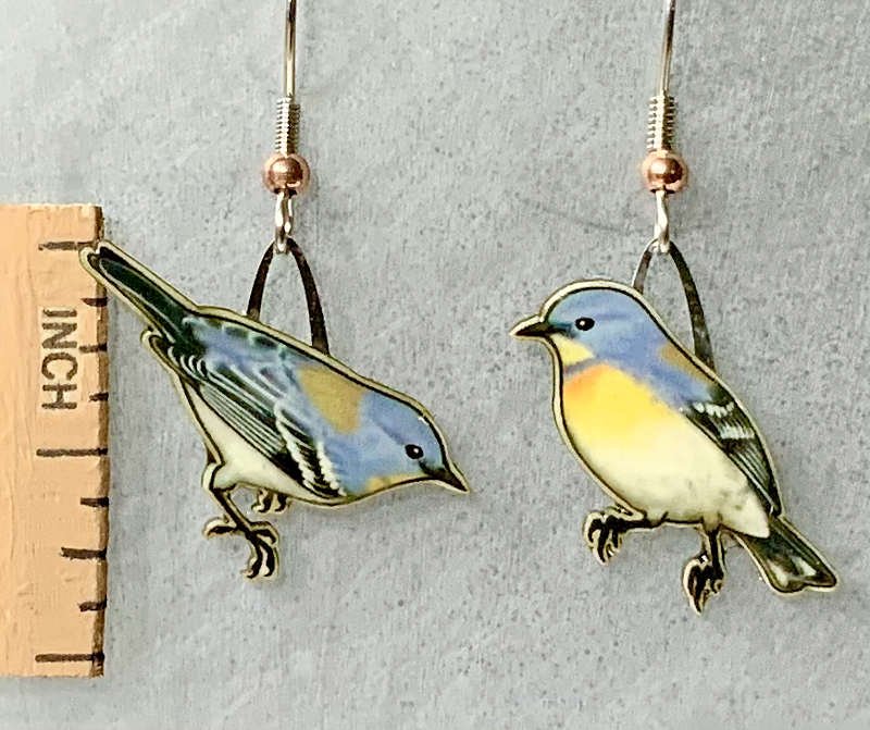 Northern Parula Earrings - Magnolia Mountain Jewelry