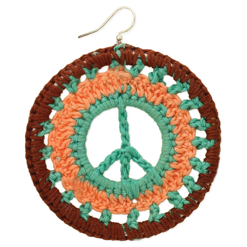 Knit Peace Sign Earrings - Magnolia Mountain Jewelry