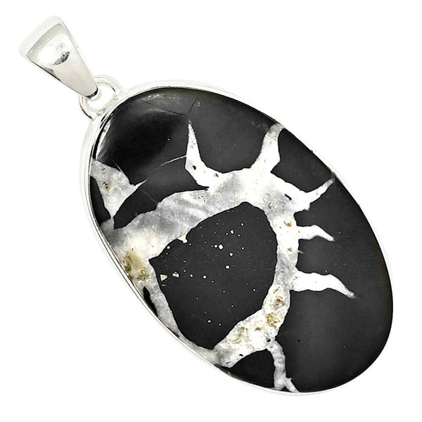 Septarian Nodule Lightning Stone Pendant - Magnolia Mountain Jewelry